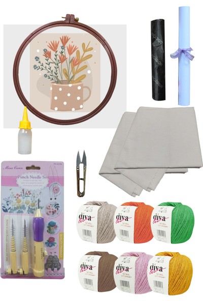 Unique Hobby Mina Carin Iğneli ve Kasnaklı Punch Nakış Kiti Punch Yapım Seti Unique Hobby Mina Carin Iğneli ve Kasnaklı Punch Nakış Kiti Punch Yapım Seti