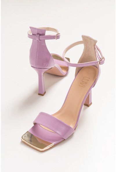 Luvi 562 Lila Rugan Kadın Topuklu Ayakkabı