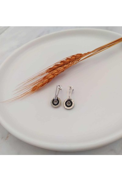 Eva Takı Roma Rakamlı Sarkıt Çelik Küpe