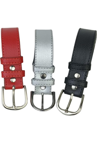 Başkent Çanta Unisex 3'lü Çocuk Deri Kumaş ve Kot Pantolon Kemeri Başkent Çanta Unisex 3'lü Çocuk Deri Kumaş ve Kot Pantolon Kemeri