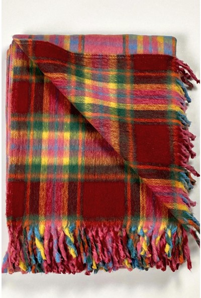Rey Home Çift Taraflı Tek Kişilik Yün Ekose Battaniye Bordo Sarı, 160X220 cm Rey Home Çift Taraflı Tek Kişilik Yün Ekose Battaniye Bordo Sarı, 160X220 cm