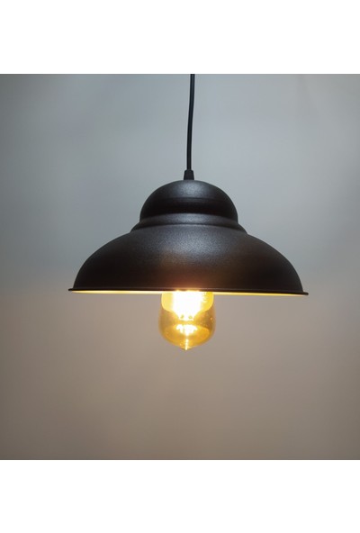 Mylights Retro Rustik Vintage Metal Sakır Avize Siyah Içi Altın Mylights Retro Rustik Vintage Metal Sakır Avize Siyah Içi Altın