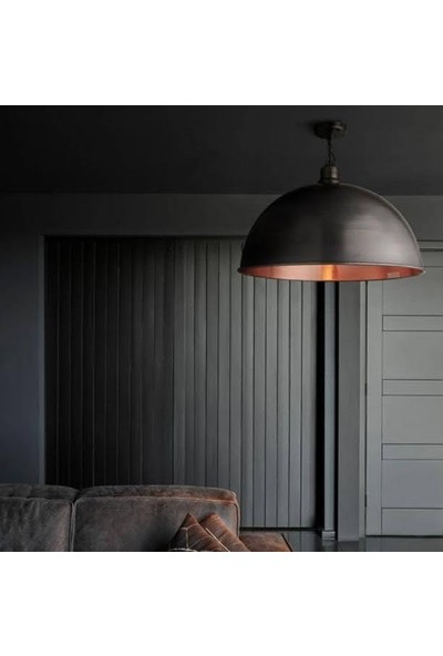 Mylights Retro Rustik Siyah Içi Bakır Avize 40 cm Mylights Retro Rustik Siyah Içi Bakır Avize 40 cm