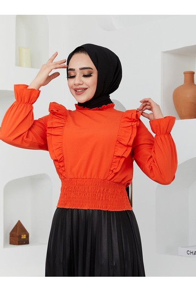 Lovie Kadın Gipeli Fırfırlı Tesettür Bluz Lovie Kadın Gipeli Fırfırlı Tesettür Bluz