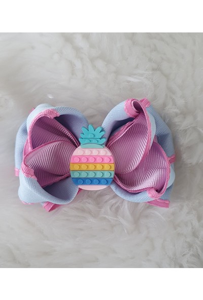 Sermin Şahinkaya Butikalben Pembe Lila Tasarım Çocuk Saç Tokası Çocuk Toka