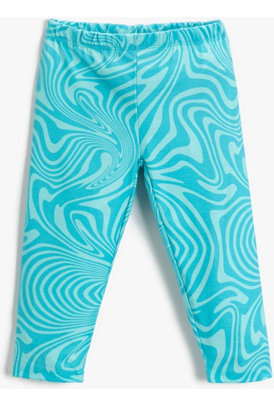Koton Kız Çocuk Desenli Tayt Beli Lastikli Pamuklu