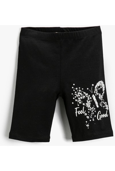 Koton Kız Çocuk Kelebek Baskılı Tayt Diz Üstü Pamuklu