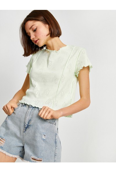 Koton Kısa Kollu Fırfırlı Tişört