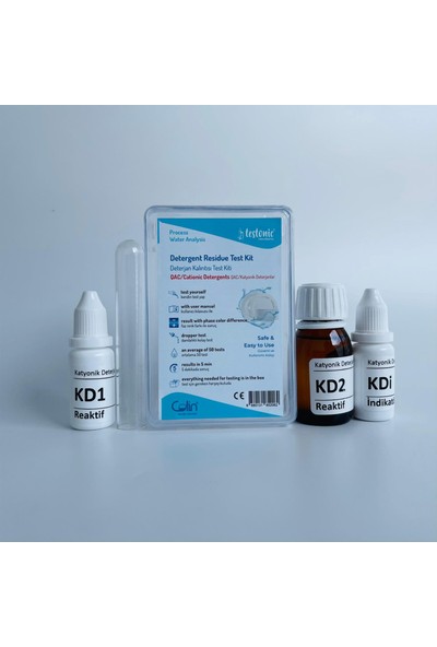 Testonic Deterjan Kalıntısı Test Kiti - Qac / Katyonik Deterjanlar Testonic Deterjan Kalıntısı Test Kiti - Qac / Katyonik Deterjanlar