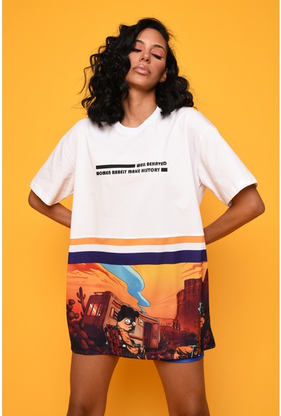 Baskido Breaking Bad Desen Oversize Tişört