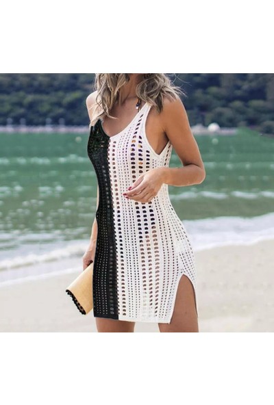 Siyah Beyaz Triko Pareo