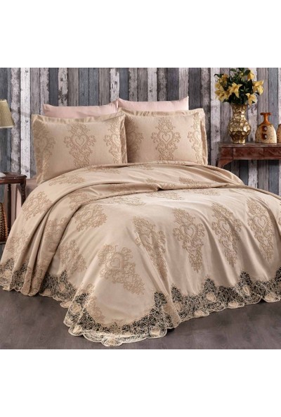 Golden Home Loretta Lüks Pike Takımı Kapiçuno Golden Home Loretta Lüks Pike Takımı Kapiçuno