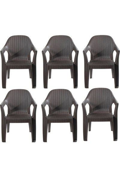 Bs Plastik Rattan Polo 6 Adet Plastik Sandalye 2 Renk Bs Plastik Rattan Polo 6 Adet Plastik Sandalye 2 Renk