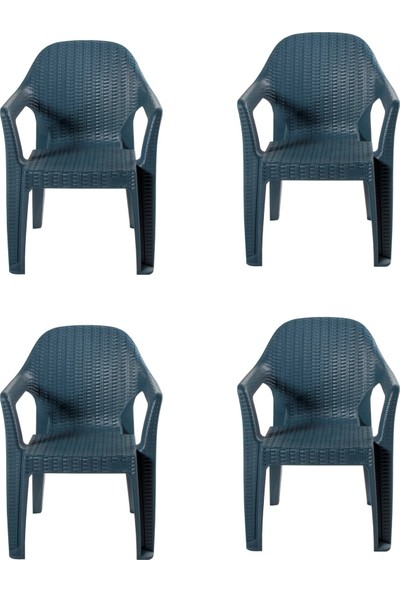 Bs Plastik Rattan Polo 4 Adet Plastik Sandalye 2 Renk Bs Plastik Rattan Polo 4 Adet Plastik Sandalye 2 Renk