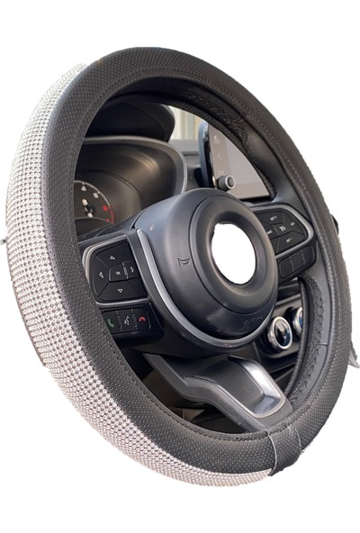 Oto Aksesuarcım Kristal Taşlı Deri Bayan Direksiyon Kılıfı Kalın Kenarlı Siyah Gümüş 38-40CM Oto Aksesuarcım Kristal Taşlı Deri Bayan Direksiyon Kılıfı Kalın Kenarlı Siyah Gümüş 38-40CM