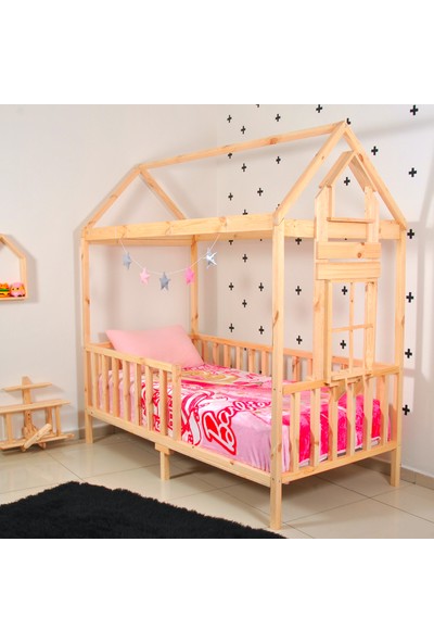 Montessori Yatak Çocuk 90X190 Karyola Bebek Beşik Oyun Alanı