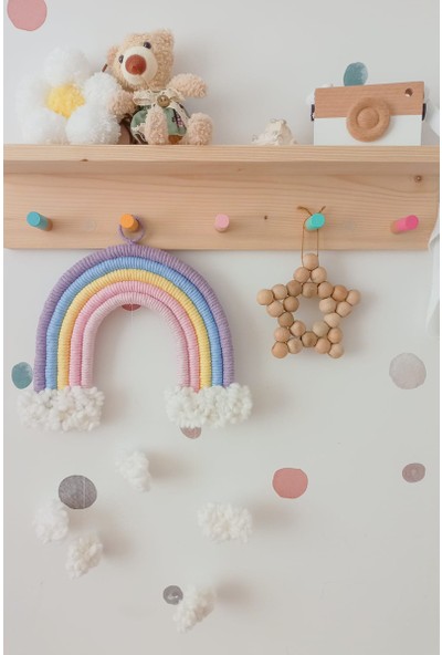 Misco Bebe Gökkuşağı Renkli Makrome Kapı Süsü