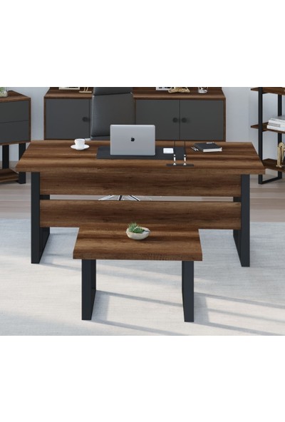 Robin Home Grand Ofis Sehpası Metal Ayaklı Barok