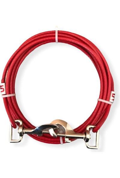 Lidersan Çelik Köpek Bahçe Bağlama Halatı 6 mm x 5 Metre Kırmızı Lidersan Çelik Köpek Bahçe Bağlama Halatı 6 mm x 5 Metre Kırmızı