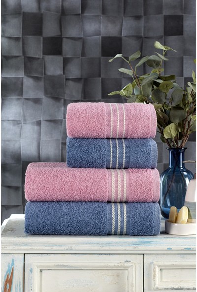 Casnack Veronica 4'lü Banyo Havlu Seti Casnack Veronica 4'lü Banyo Havlu Seti
