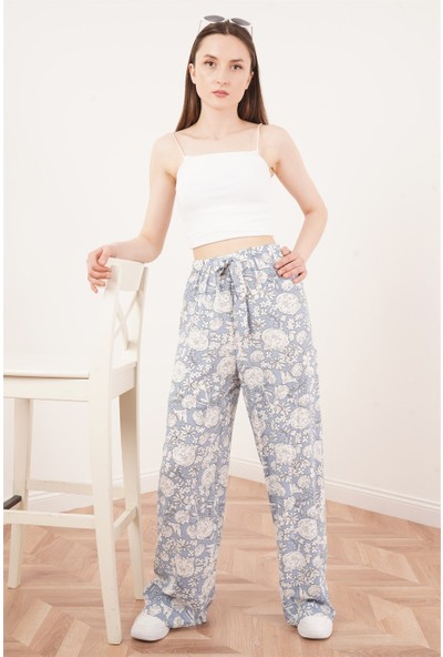 Hadise Desenli Salash Pantolon Mavi Hadise Desenli Salash Pantolon Mavi