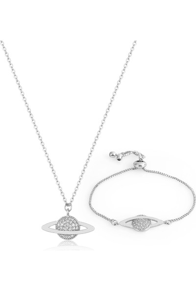 Royal Club De Polo Barcelona Kadın Gümüş Kolye ve Bileklik Seti RPJE000201