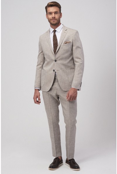 Altınyıldız Classıcs Erkek Vizon Slim Fit Dar Kesim Desenli Vizon Su Geçirmez Nano Keten Takım Elbise Altınyıldız Classıcs Erkek Vizon Slim Fit Dar Kesim Desenli Vizon Su Geçirmez Nano Keten Takım Elbise