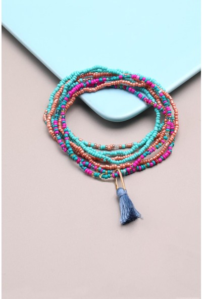 New Obsessions 7'li Boncuklu Misinalı Balos Halhal Seti