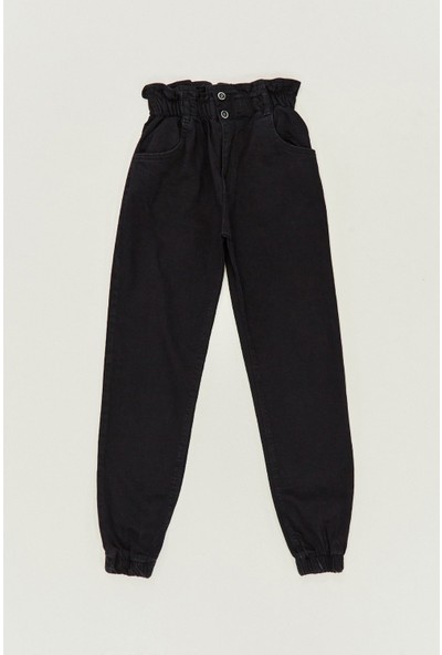 FullaModa Beli ve Paçası Lastikli Çocuk Jogger Kot Pantolon FullaModa Beli ve Paçası Lastikli Çocuk Jogger Kot Pantolon