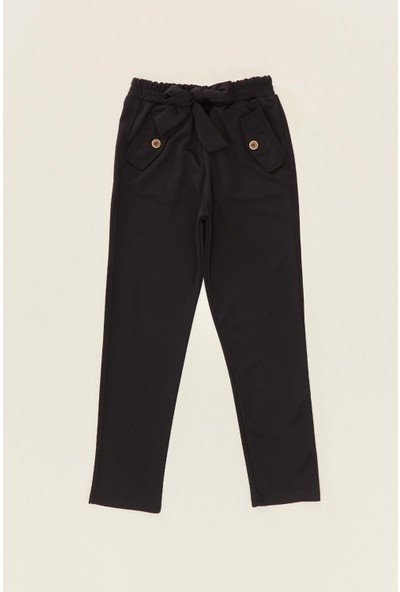 FullaModa Beli Kuşaklı Cep Detaylı Çocuk Pantolon FullaModa Beli Kuşaklı Cep Detaylı Çocuk Pantolon