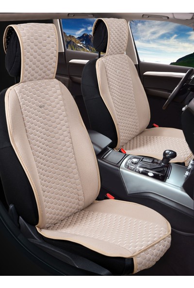 Stil Oto Koltuk Minderi 2 'li Bej Kaydırmaz Hızlı Montaj Terleme Yapmaz
