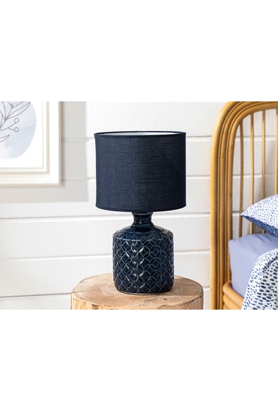 English Home Pera Abajur 25X25X42 cm Lacivert