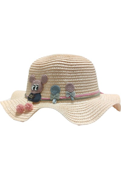 Kız Çocuk Hasır Şapka Handmade 6-12 Yaş