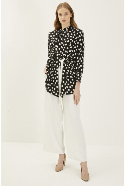 Zühre Puantiye Desenli Tunik Pantolon Ikili Takım TK-0701