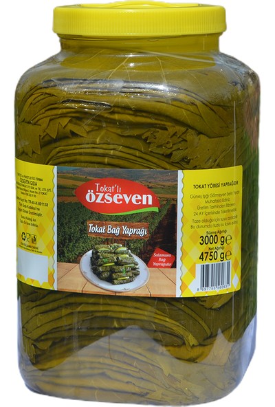 Özseven Tokat Salamura Bağ Yaprağı 4750 gr Özseven Tokat Salamura Bağ Yaprağı 4750 gr