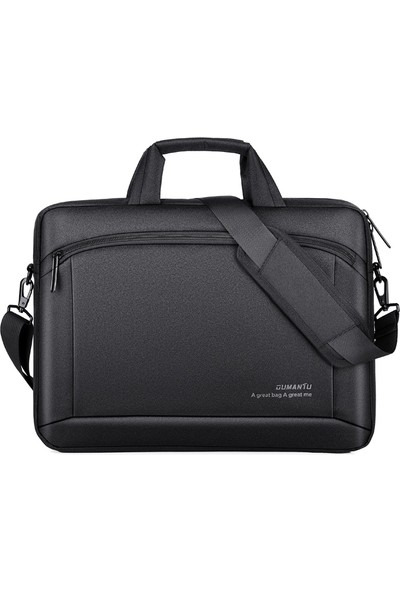 Generic Oumantu 030 Taşınabilir 15 Inç Laptop Çantası Deri Çanta Siyah (Yurt dışından)