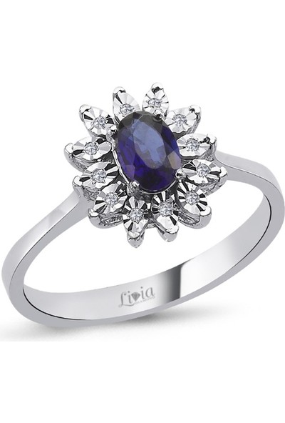 Livia 8 Ayar 0,50 Karat Safir 0,03 Pırlanta Yüzük