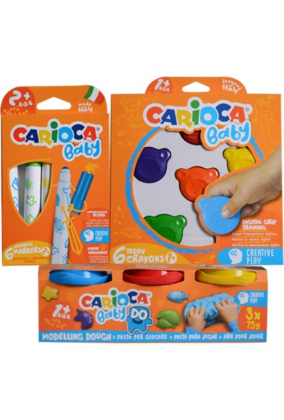 Carioca Baby Mum Boya Oyun Hamuru ve Keçeli Kalem Boya Seti Carioca Baby Mum Boya Oyun Hamuru ve Keçeli Kalem Boya Seti