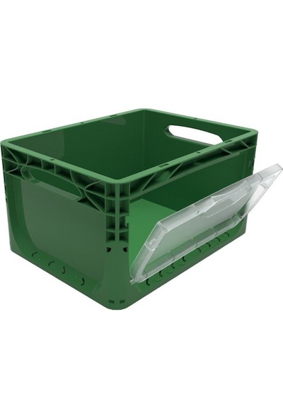 Magic Kombo Euronorm Yandan Kapaklı Kasa (40X30X22 Cm) Koyu Yeşil