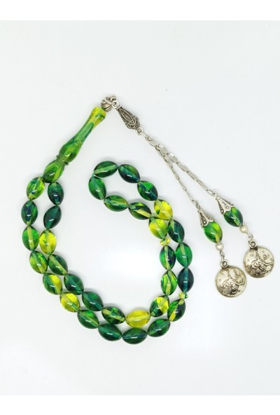 Firuze Gümüş Toz Kehribar Tesbih Firuze Gümüş Toz Kehribar Tesbih