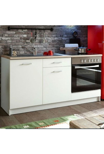 T Designo Tdesigno Mera Mutfak Çekmeceli Alt Modül 180 cm Beyaz Tezgah Dahil T Designo Tdesigno Mera Mutfak Çekmeceli Alt Modül 180 cm Beyaz Tezgah Dahil