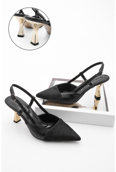 Marjin Kadın Stiletto Ayna Ökçe Sivri Burun Yanları Açık Topuklu Ayakkabı Sirele Marjin Kadın Stiletto Ayna Ökçe Sivri Burun Yanları Açık Topuklu Ayakkabı Sirele