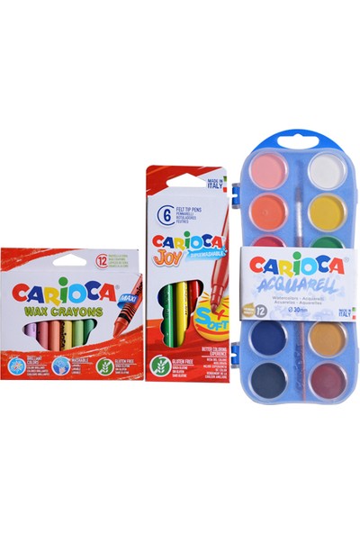 Carioca Yıkanabilir Pastel Boya Keçeli Kalem ve Sulu Boya Seti Carioca Yıkanabilir Pastel Boya Keçeli Kalem ve Sulu Boya Seti