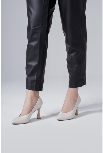 CZ London Deri Kadın Sivri Burun Kadeh Topuk Stiletto Ayakkabı CZ London Deri Kadın Sivri Burun Kadeh Topuk Stiletto Ayakkabı