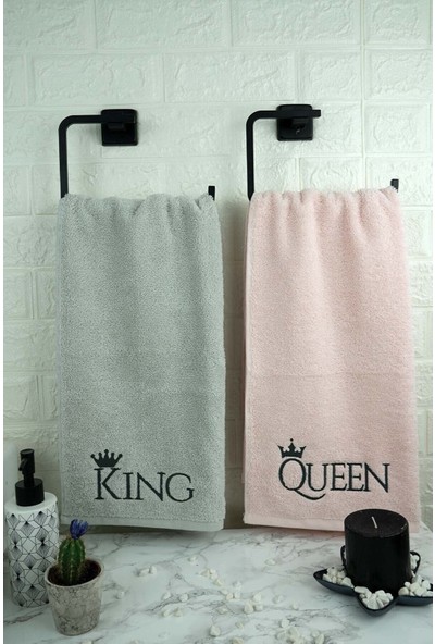 Bull Dizayn Queen&king Nakışlı %100 Pamuk 50 x 90 Havlu