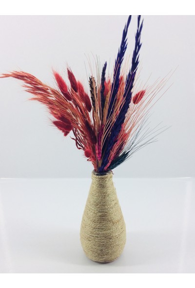 Evdetay Dekoratif Cam Vazolu Pampas Evdetay Dekoratif Cam Vazolu Pampas