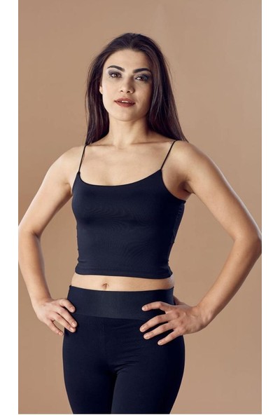 Egesashop Lastik Askılı Crop Atlet Kısa