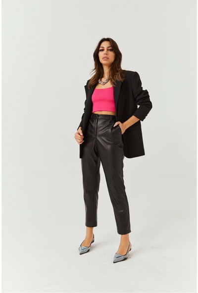tuba butik Tek Düğme Blazer Siyah Kadın Ceket tuba butik Tek Düğme Blazer Siyah Kadın Ceket