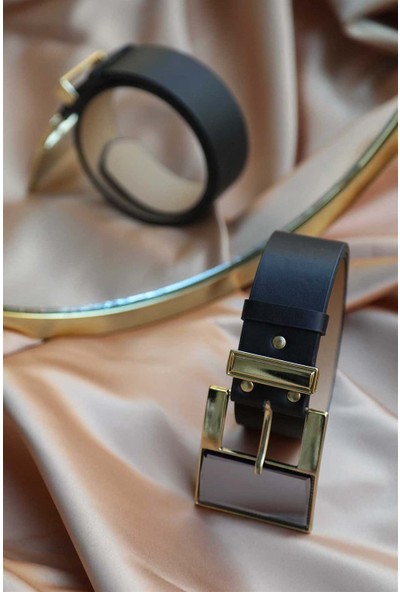 tuba butik Aynalı Kare Tokalı Kemer