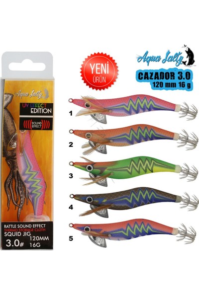 Cazador Squid Jig Kalamar Zokası 120MM 16G 3.0 Cazador Squid Jig Kalamar Zokası 120MM 16G 3.0